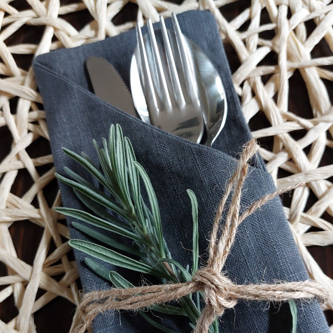 Linen Cutlery Pouch, Linen Cutlery Case, Natural Linen Cutlery Bag ...