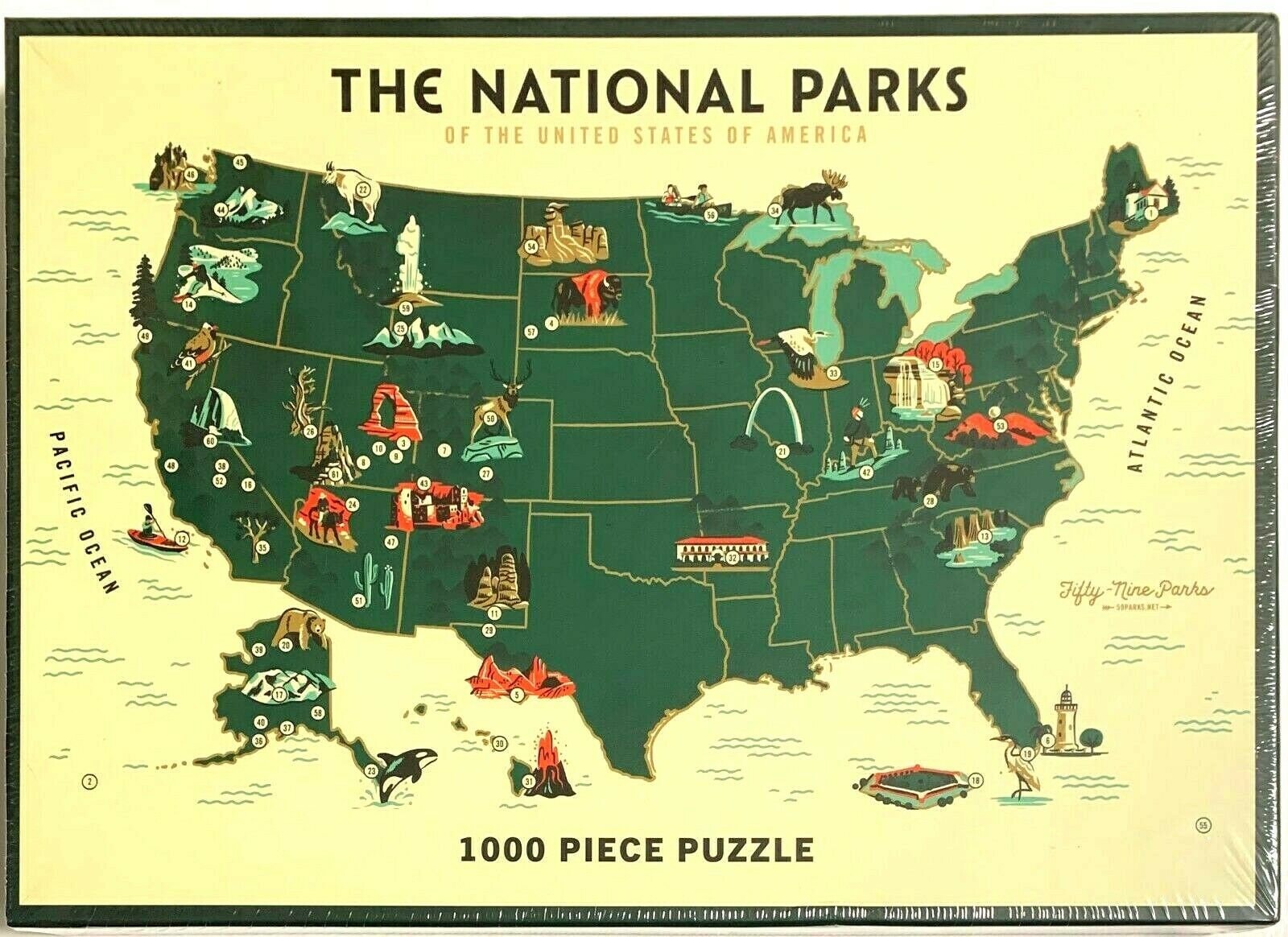 U.S. National Parks Map Puzzle 1000-pc New Sealed mondo US - Etsy Australia