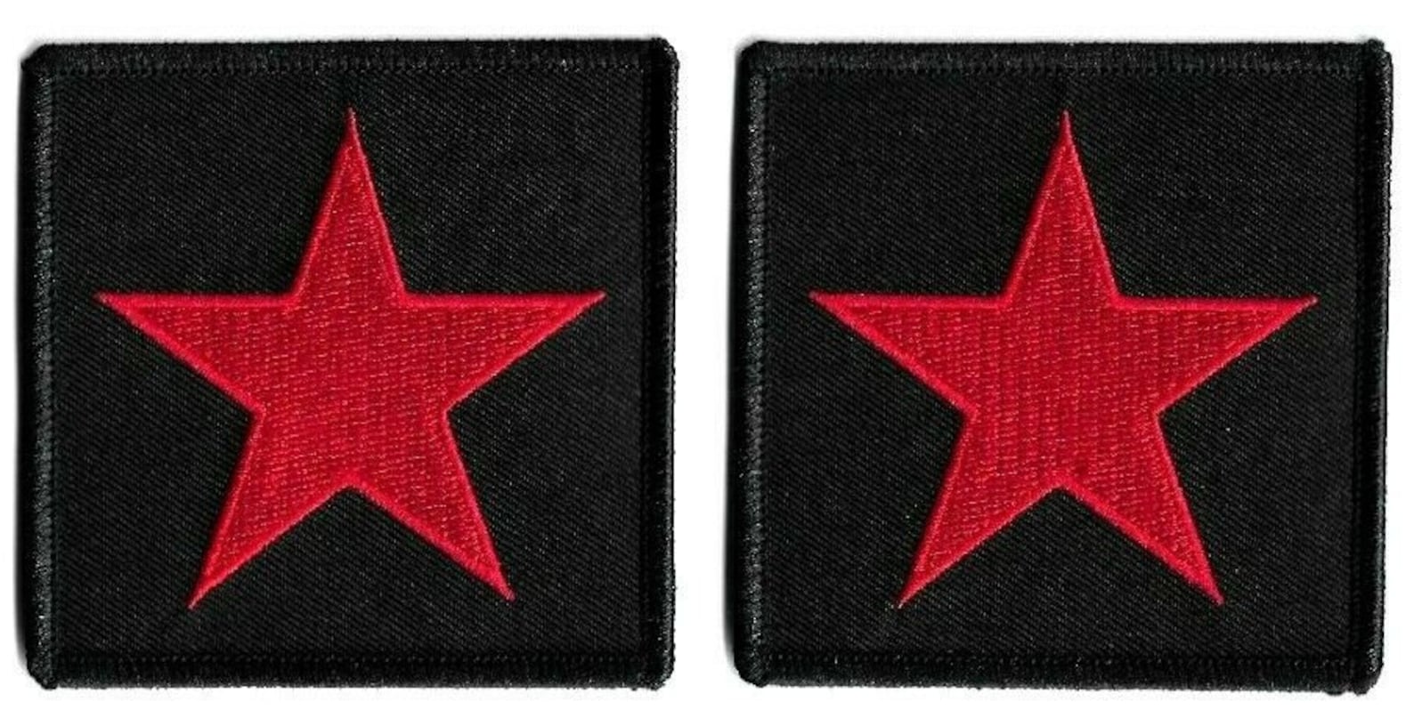 The Red Star on Black Patch - Iron or Sew on - Logo Symbol Patch - Etsy