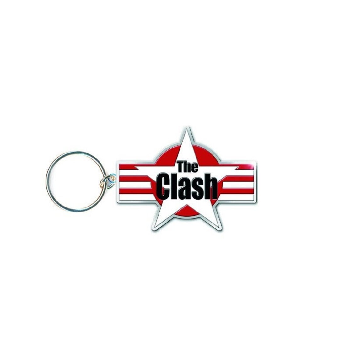 The Clash Stars and Stripes Logo Keychain metal & Enamel Fill Die Cut ...