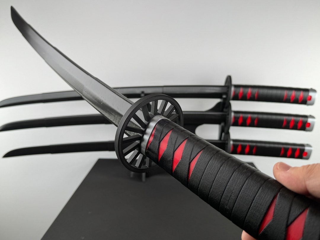 32" Collapsible Retractable Sword Katana Replaceable Blade , 3D Printed ...