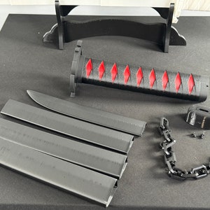 32" Collapsible Retractable Sword Katana Replaceable Blade , 3D Printed ...