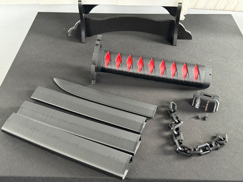 32" Collapsible Retractable Sword Katana Replaceable Blade , 3D Printed ...