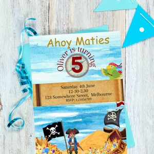 Pirate Invitations, Downloadable File, Boys Pirate Party, Custom ...