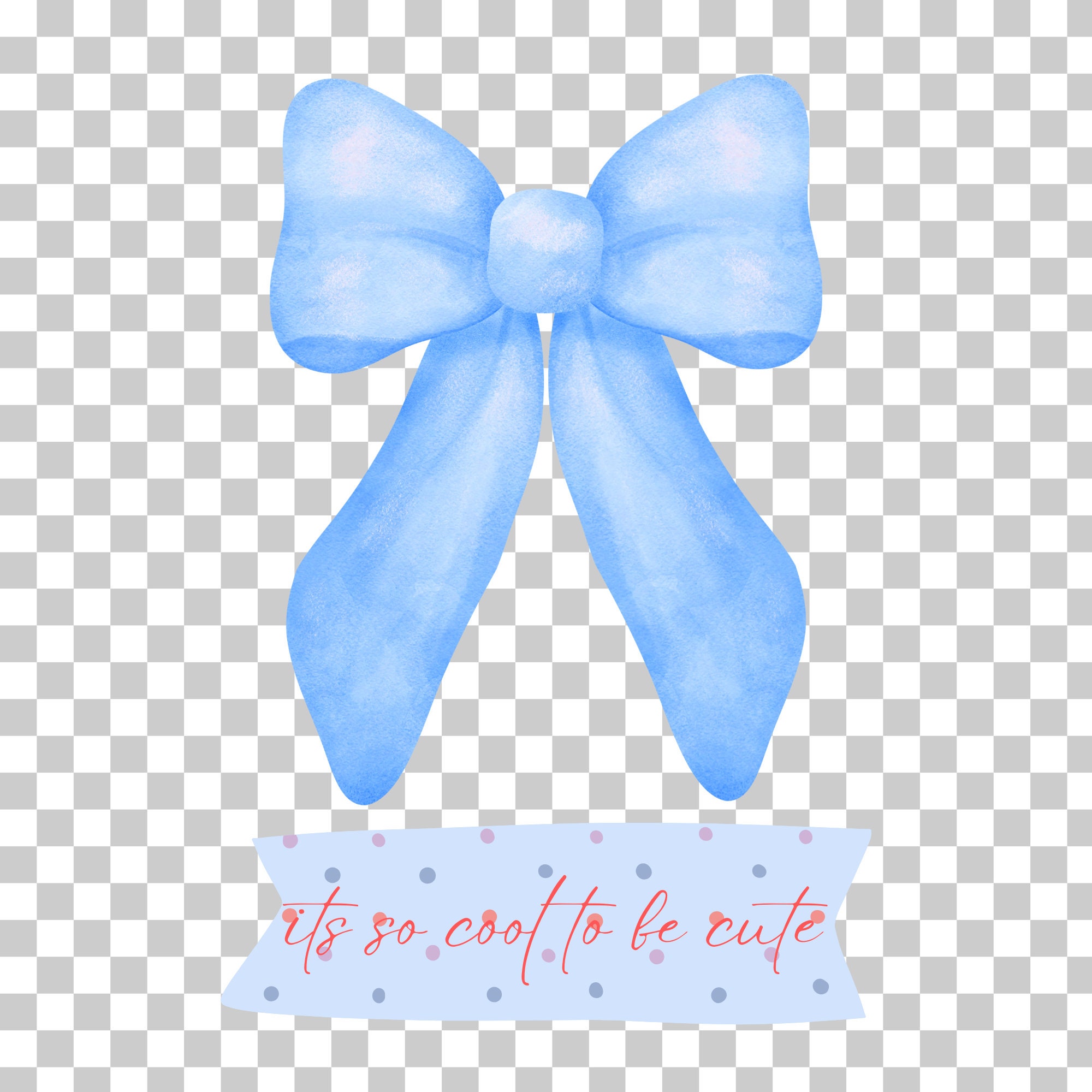 Coquette Aesthetic Clipart PNG, Blue Bow Clipart, Blue Bunny Watercolor ...