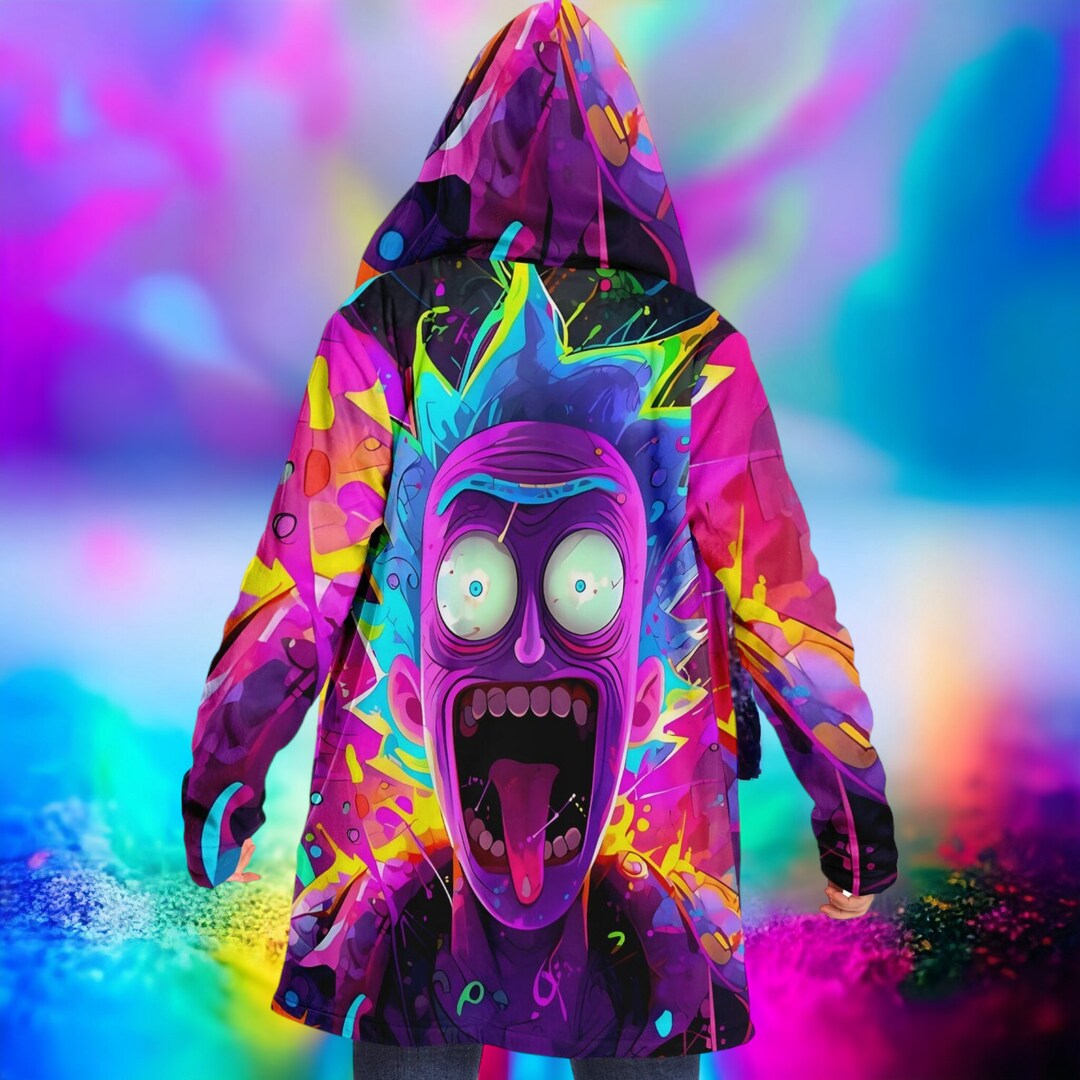 Trippy Rick & Morty Cloak Rave Cloak Festival Cloak Warm Rave - Etsy