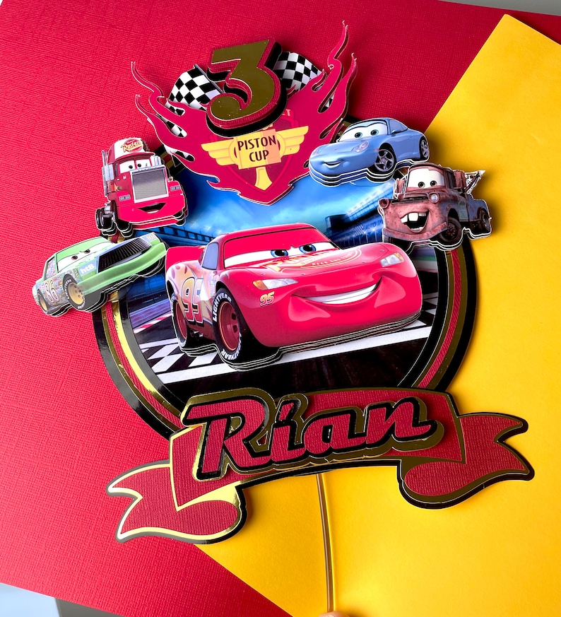 Cars Lightning Mcqueen Pixar Cake Topper Cars Birthday Cake Decorations ...