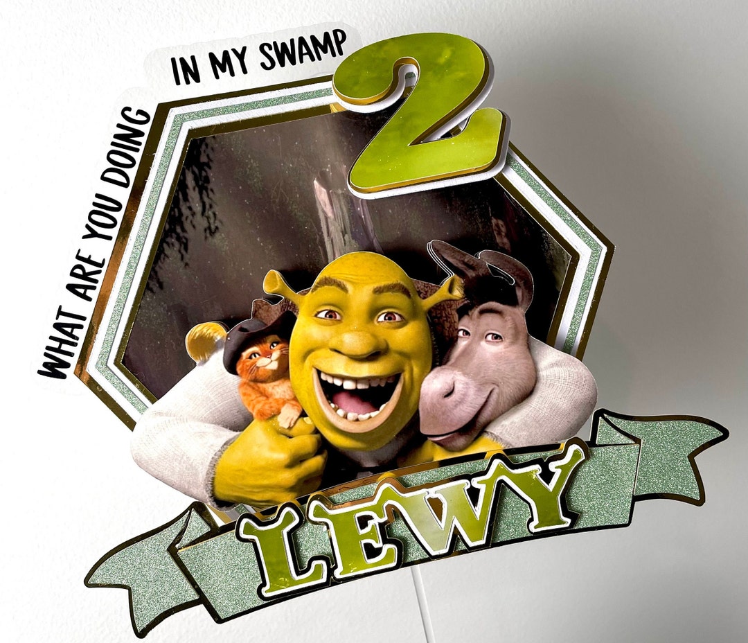 Shrek Cake Topper Personalised Party Decor Kids Birthday - Etsy