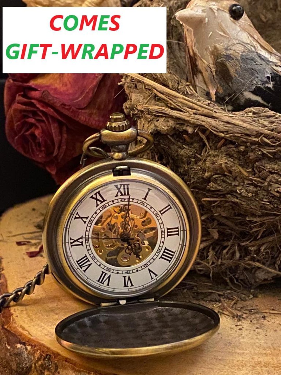 Vintage Style Pocket Watch, Personalized Pocket Watch, Engraved ...