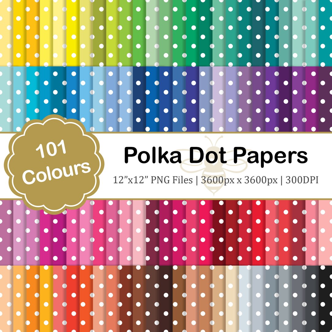 101 Polka Dot White Digital Paper Pack, Instant Downloads Seamless ...
