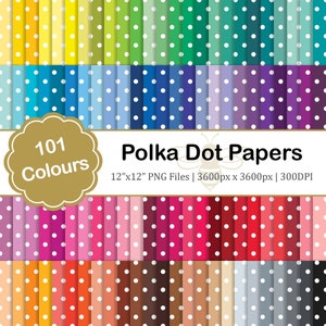 101 Polka Dot White Digital Paper Pack, Instant Downloads Seamless ...