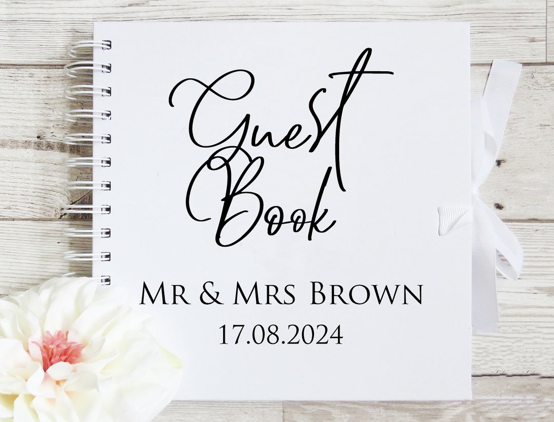 Personalised Wedding Guest Book Art Deco Guest Book Scrapbook Album 8x8 ...
