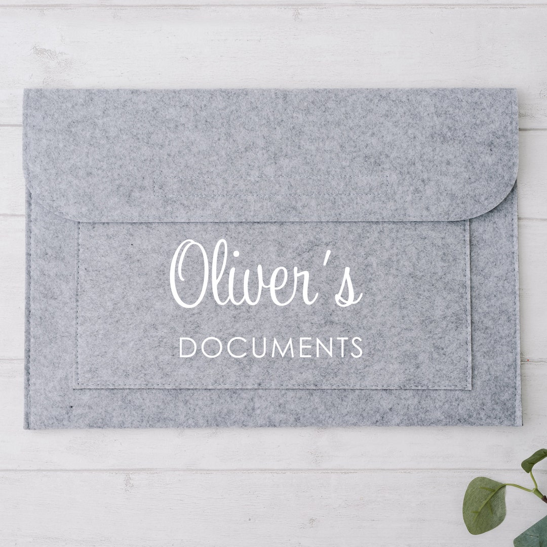 Personalised Baby Notes Felt Folder Hospital Children's Folder Kids ...