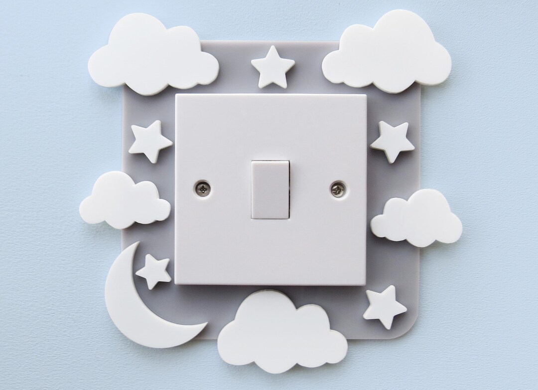 Clouds & Stars Light Switch Surround for Boys or Girls Nursery or ...