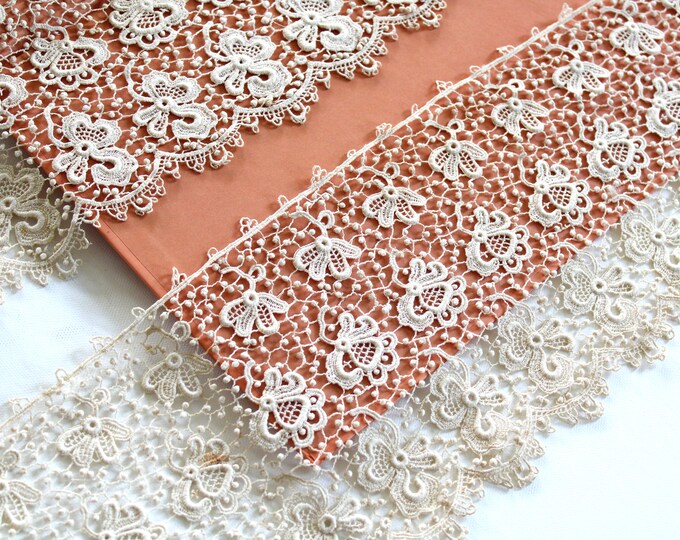 Heirloom Fine Edwardian Antique Lace Border 1.38 Yards X 6” - Irish ...