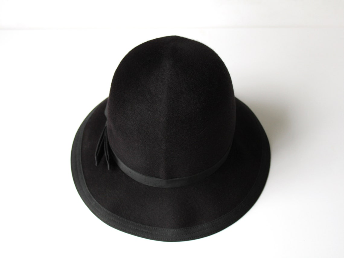 1950s Henry Pollak Felted Wool Wide Brim Hat - 50s Vintage Ladies ...