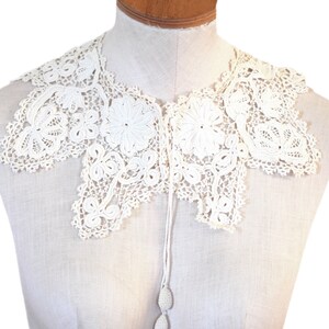 Edwardian Handmade Irish Clones Lace Collar Antique 1900s White Cotton ...