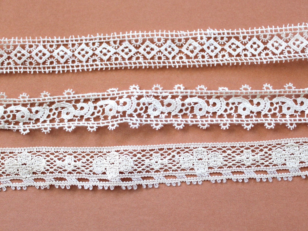 Vintage Creamy White Cotton Lace Trims 6.86 Yards - Etsy