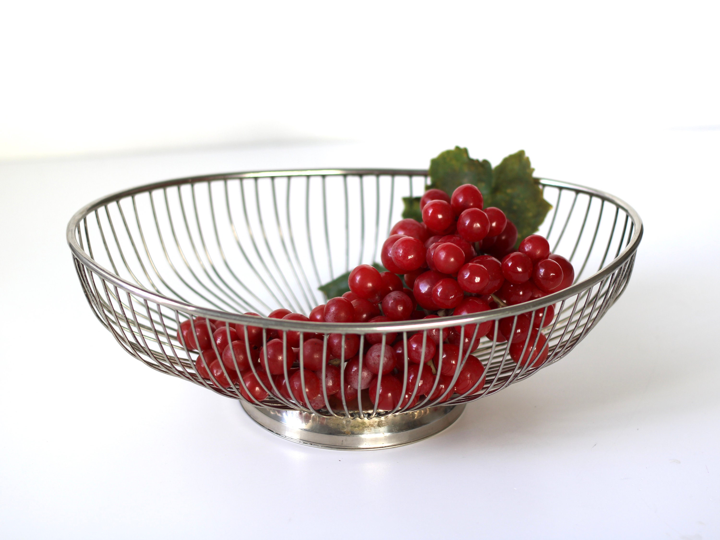 Vintage Leonard Silver Plated Metal Wire Bread Basket - Etsy