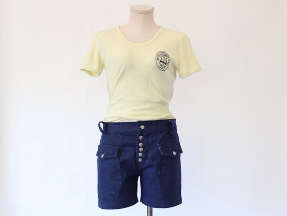 1960s Hip Hugger Denim Shorts by Bobbie Brooks - Vint… - Gem