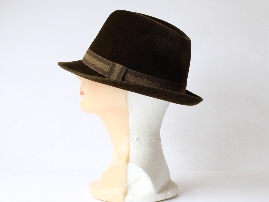 1970s Mayser Milz Velvet Fedora Hat Felted Striped Band Vintage 70s ...
