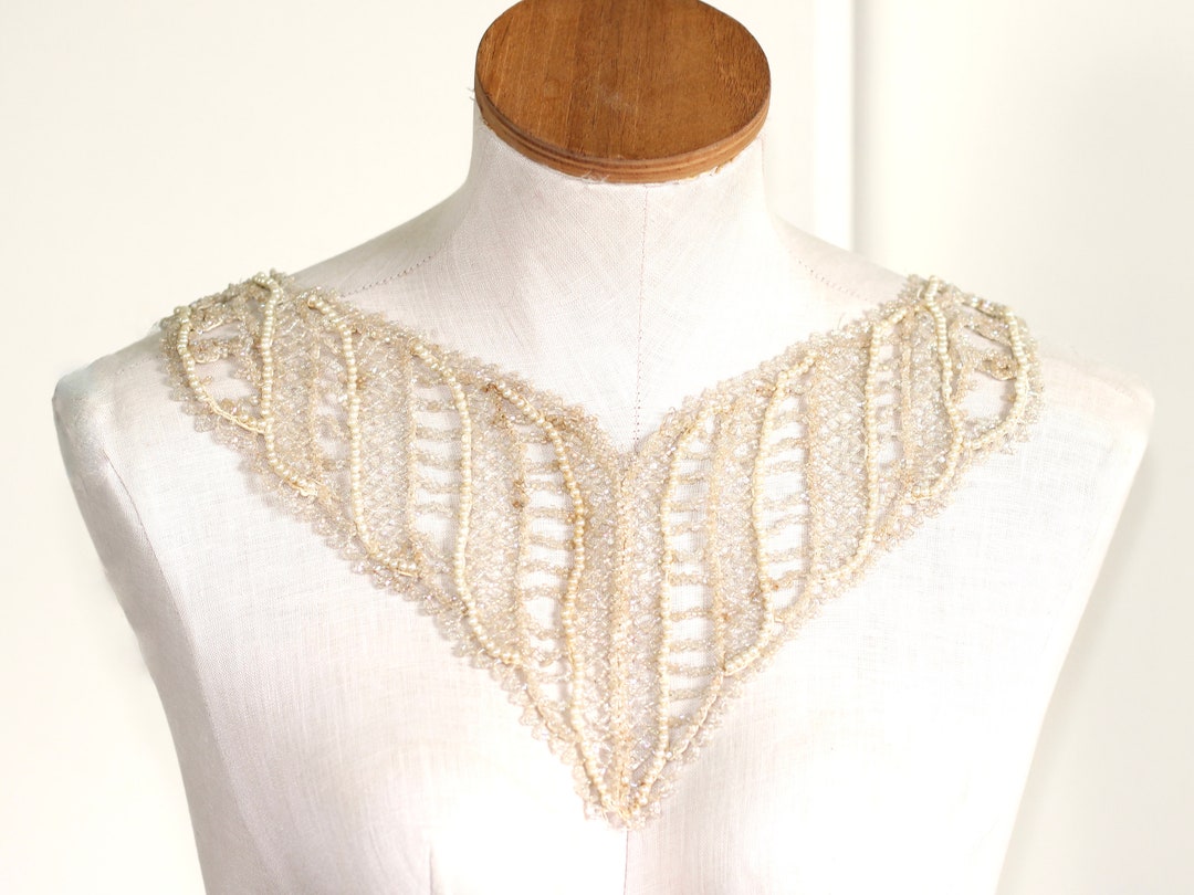 Antique Edwardian Hand Beaded Collar - Early 1900’s Bodice ...