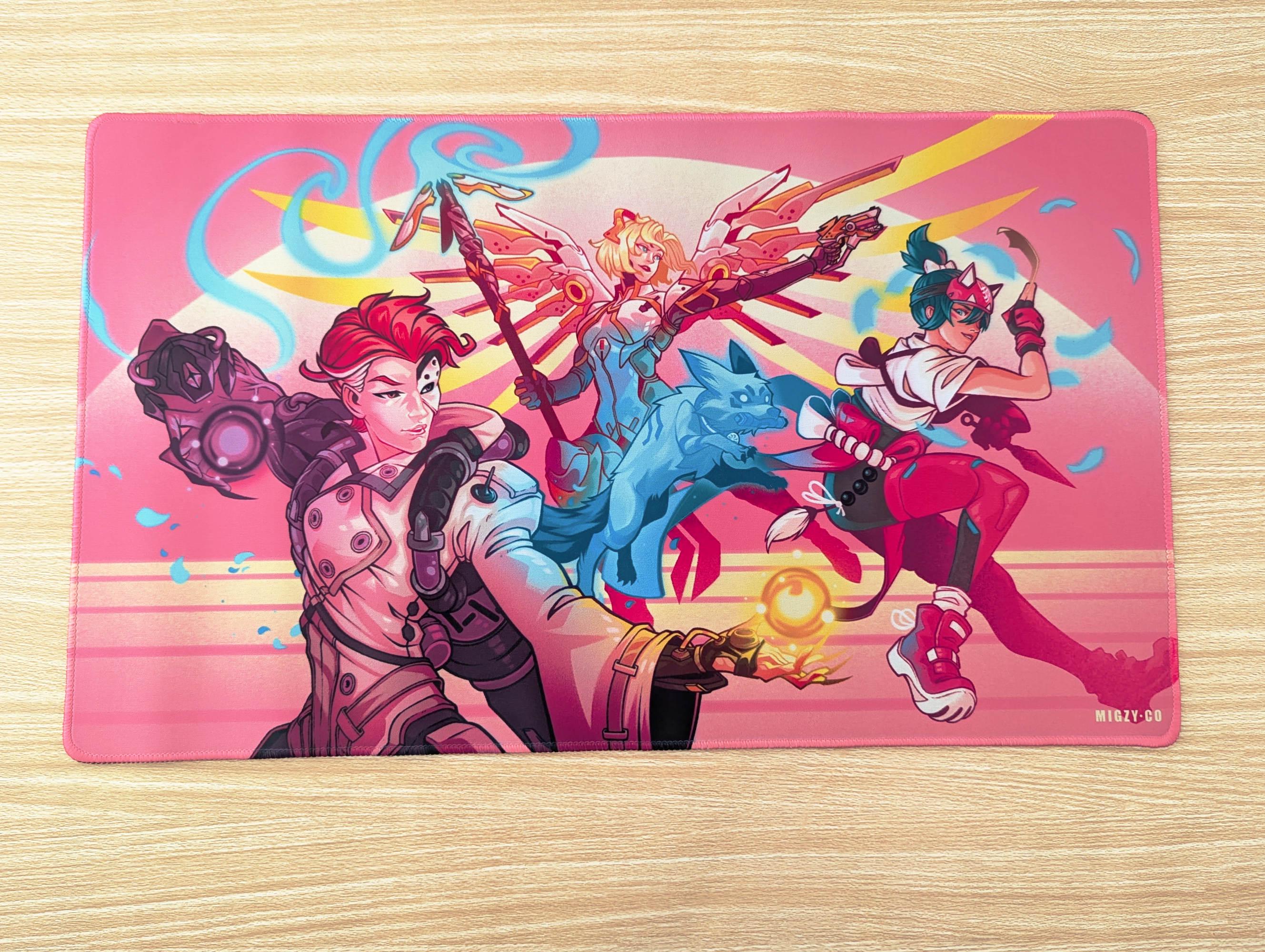 TCG Playmat for Gaming Desk Pad Pink Decor for Gaming Room Accessories ...