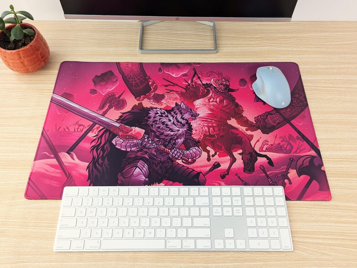 Playmat for Gaming PC Desk Pad Pink Video Game Gift for Nerd Decor for ...