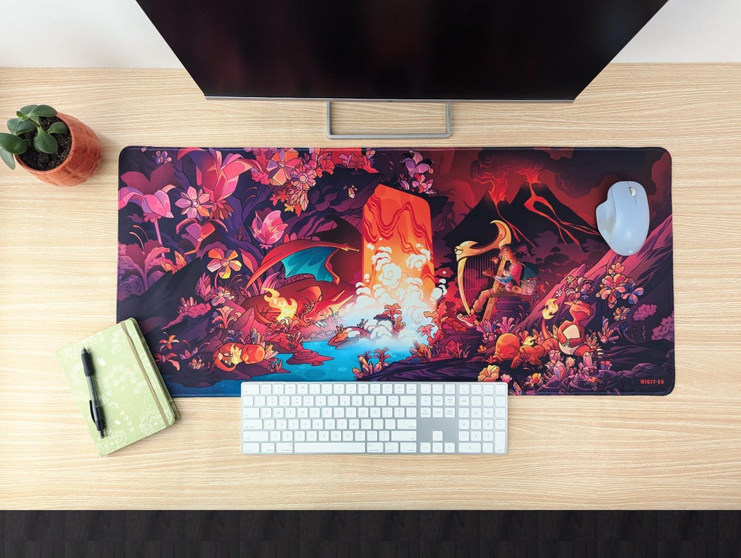 Cubicle Decor Fantasy Artwork for Office Desk Mat for Gamer Gifts Anime ...