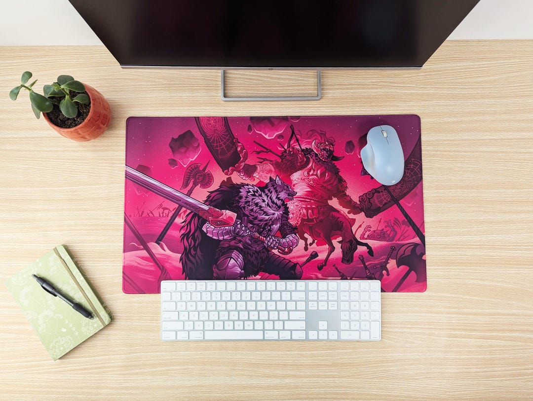 Playmat for Gaming PC Desk Pad Pink Video Game Gift for Nerd Decor for ...