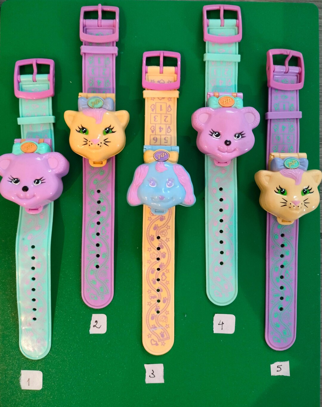 Vintage Polly Pocket, 1995 Polly Pocket Watch Loves Kitty Dog Bear ...