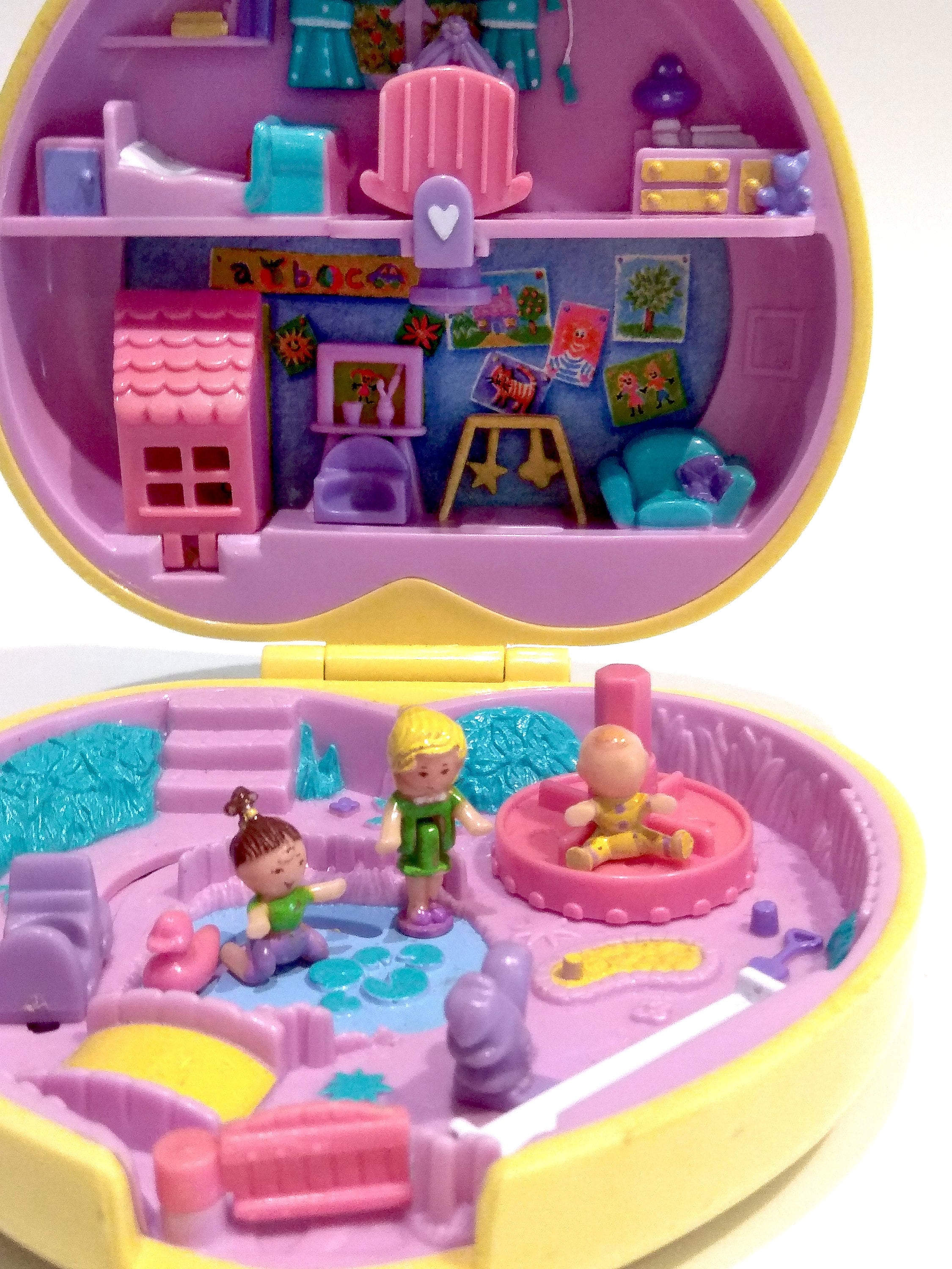 Vintage Polly Pocket, Polly Pocket Yellow Heart Strollin Baby 1994 ...