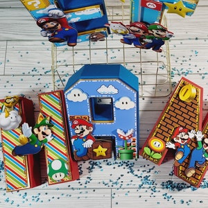 Mario 3D Letter Centerpiece: Super Mario Party Decoration - Etsy