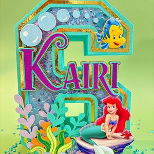 Little Mermaid 3D Number Little Mermaid Party Decoration Little Mermaid ...