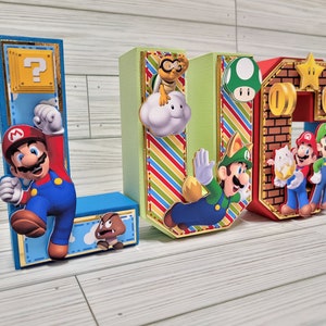 Mario 3D Letter Centerpiece: Super Mario Party Decoration - Etsy