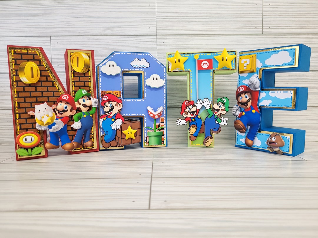 Mario 3D Letter Centerpiece: Super Mario Party Decoration - Etsy
