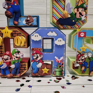 Mario 3D Letter Centerpiece: Super Mario Party Decoration - Etsy