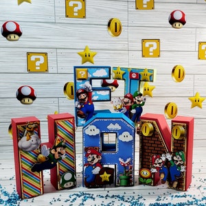 Mario 3D Letter Centerpiece: Super Mario Party Decoration - Etsy
