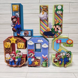 Mario 3D Letter Centerpiece: Super Mario Party Decoration - Etsy