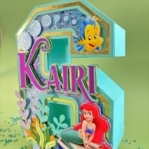Little Mermaid 3D Number Little Mermaid Party Decoration Little Mermaid ...