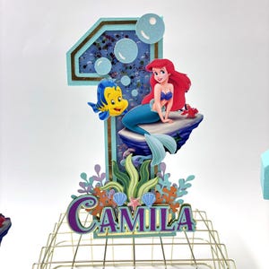 Little Mermaid 3D Number Little Mermaid Party Decoration Little Mermaid ...
