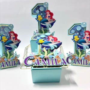 Little Mermaid 3D Number Little Mermaid Party Decoration Little Mermaid ...
