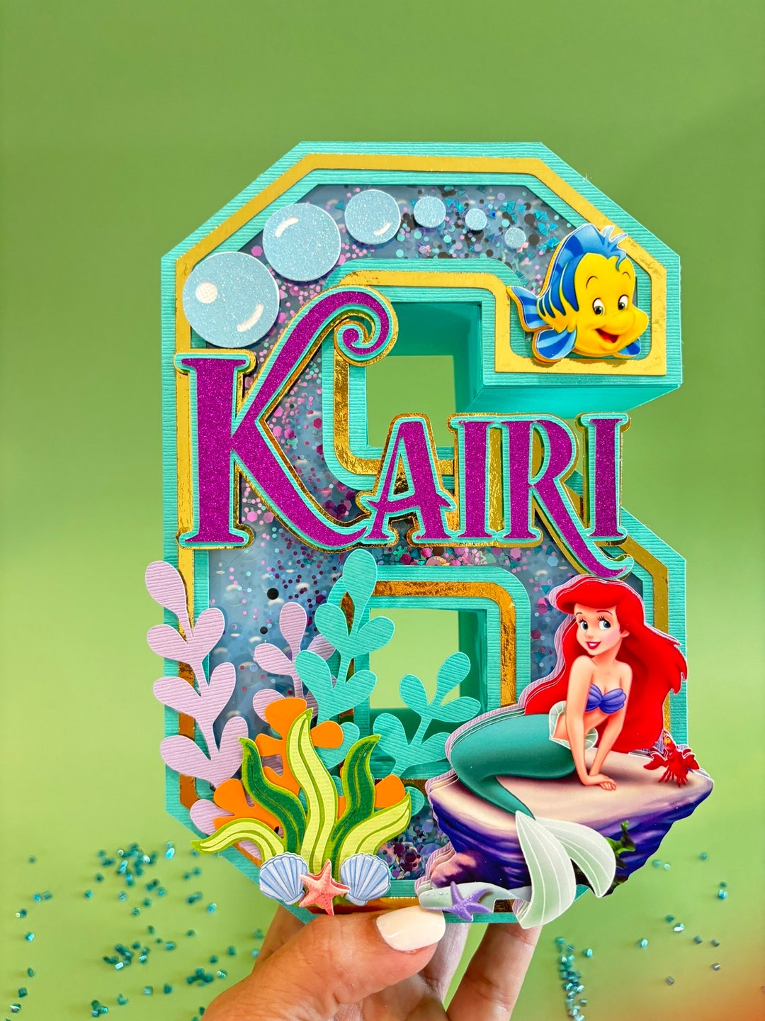 Little Mermaid 3D Number Little Mermaid Party Decoration Little Mermaid ...