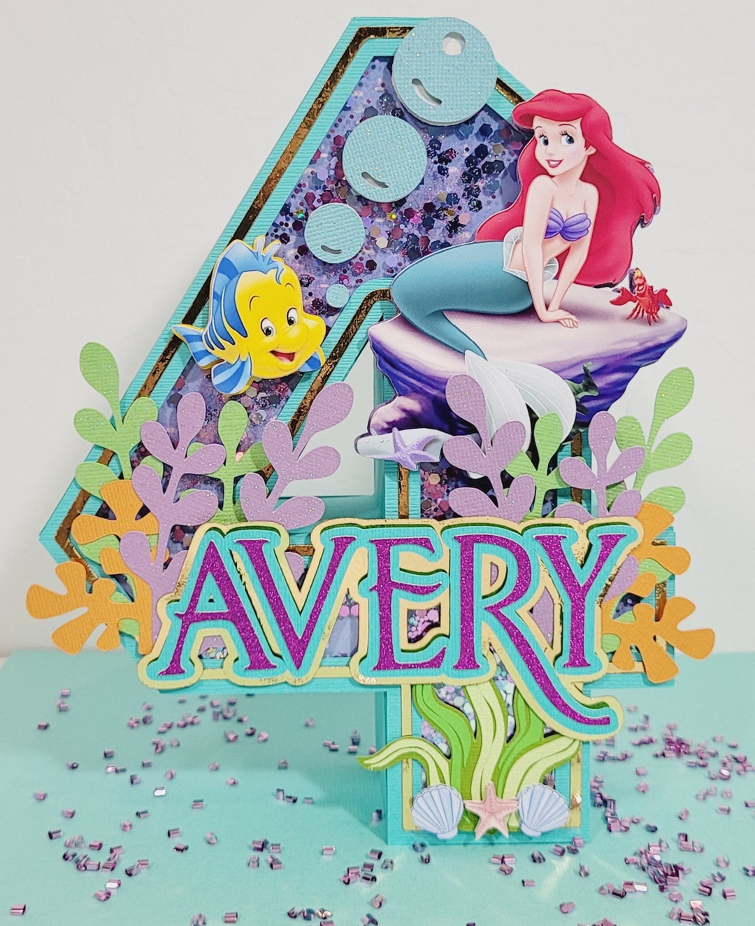 Little Mermaid 3D Number, Little Mermaid Party Decoration, Little ...