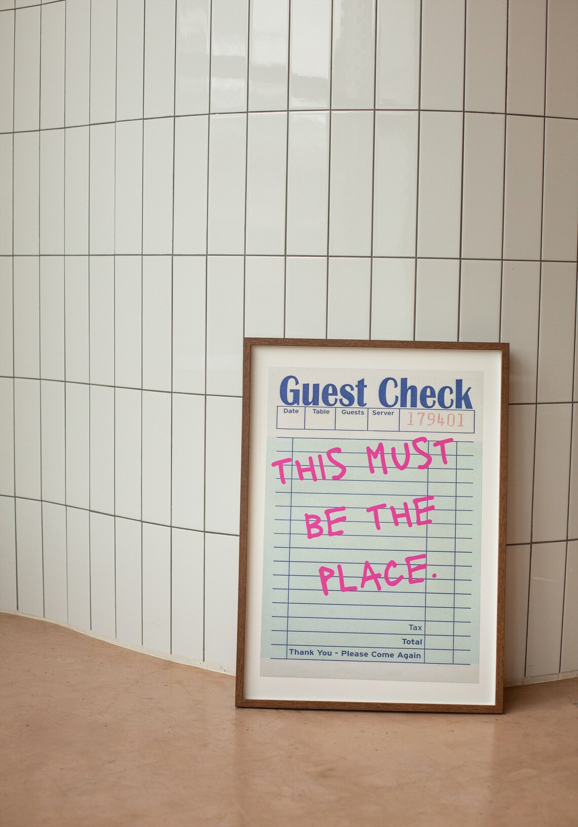 This Must Be the Place Print, Guest Check Wall Art (digital Download ...