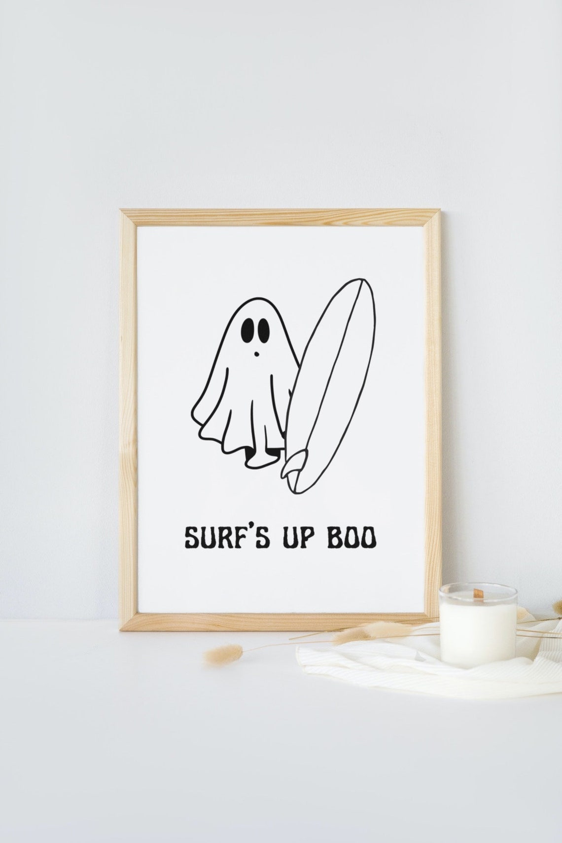 Surf's up Boo Print Halloween Decor Fall Wall Art Ghost - Etsy