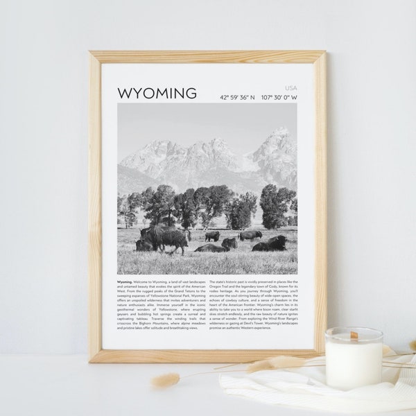 Vintage Wyoming Poster - Etsy
