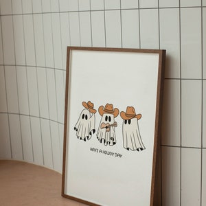 Cowboy Ghosts Print, Halloween Decor, Autumn, Fall Decor, Coastal ...