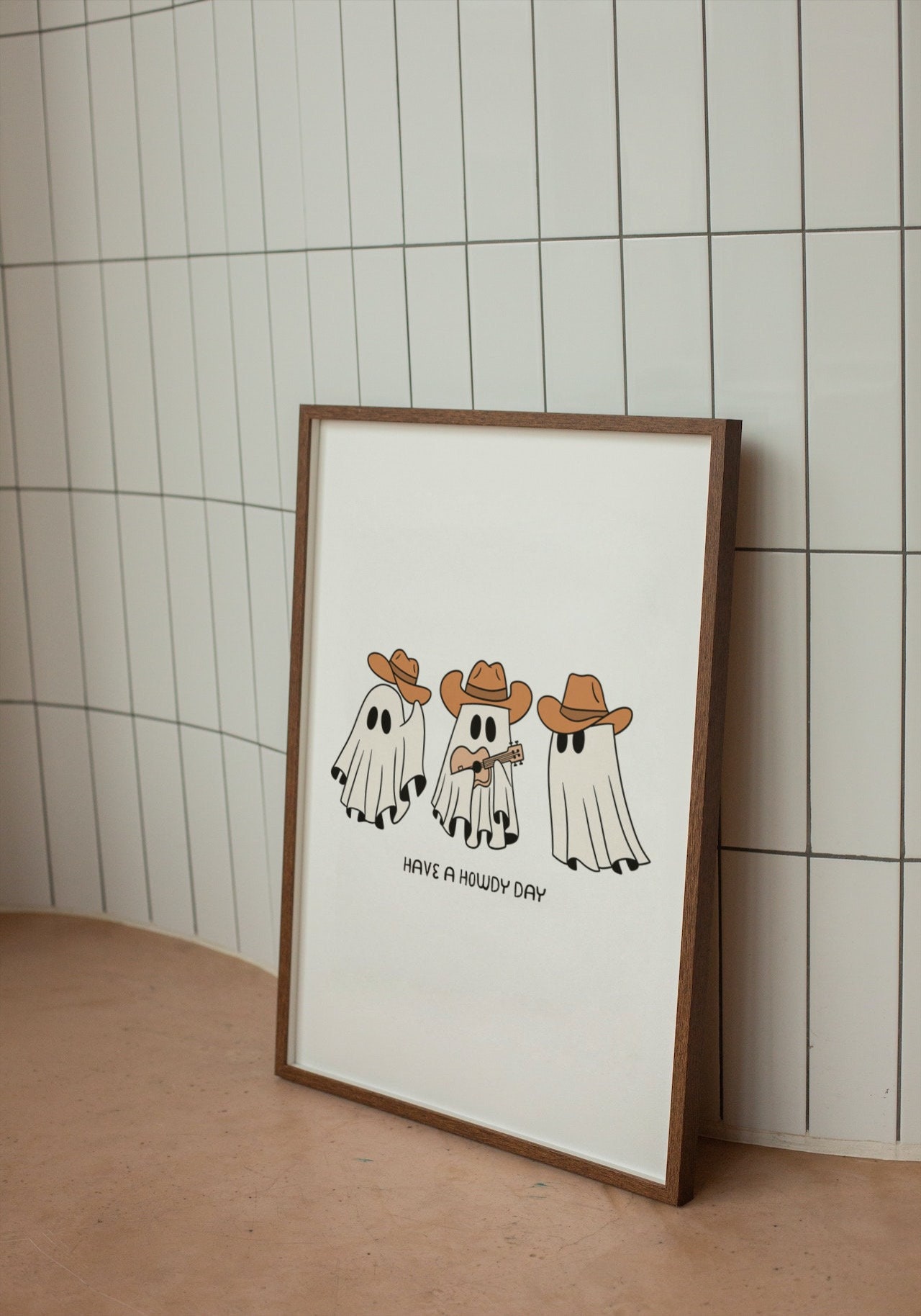 Cowboy Ghosts Print, Halloween Decor, Autumn, Fall Decor, Coastal ...