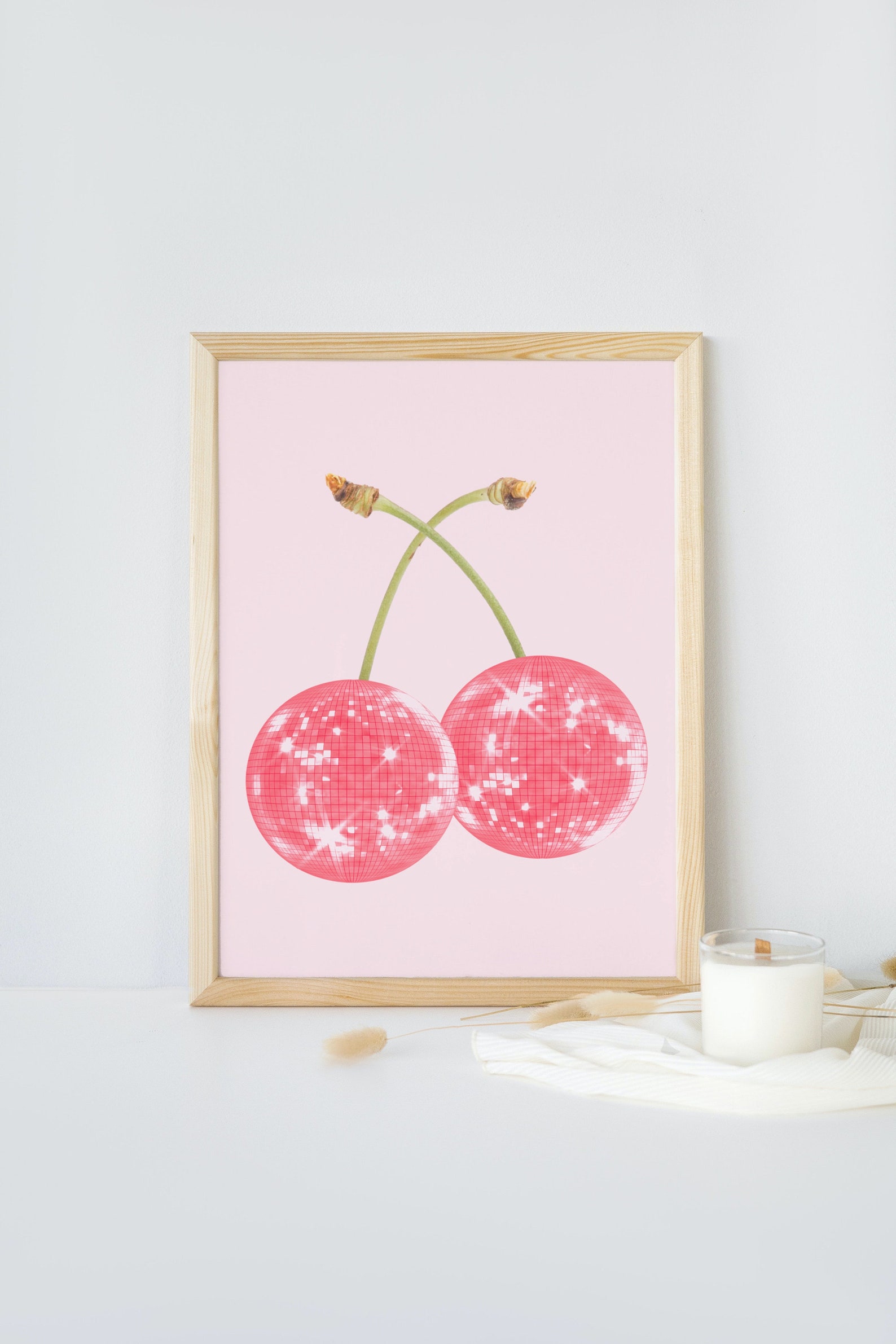 Pink Disco Cherries Print, Groovy 70s Wall Art (digital Download) - Etsy